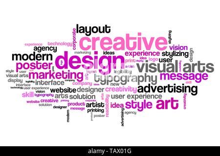 Design and visual arts word cloud illustration. Word collage concept ...