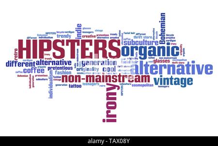Hipsters - contemporary alternative culture. Non-mainstream lifestyle ...