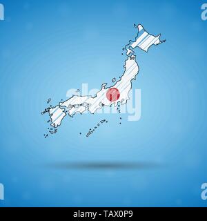 Stylized vector Japan map. Infographic 3d gold map illustration with ...