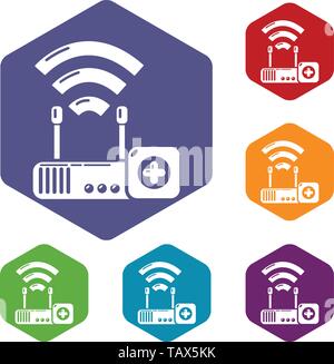 Router icons vector hexahedron Stock Vector Image & Art - Alamy