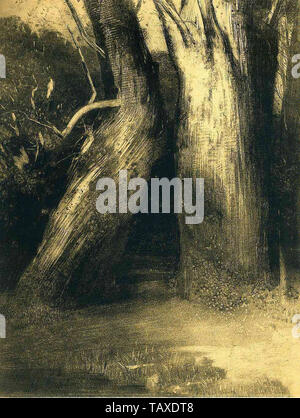 Two trees 1875 by Odilon Redon Stock Photo - Alamy