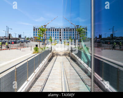 The Biosphere building being constructed, in the Newcastle Helix ...