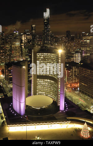 An aerial of Toronto core at night Stock Photo - Alamy