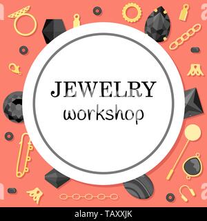 Background with tools and materials for handmade jewelry. Beads ...