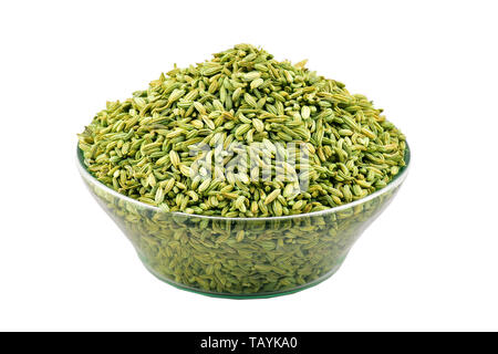 Raw Dry Organic Fennel Seeds isolated wooden background. Close up ...