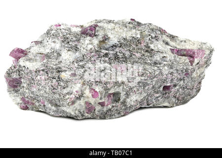 ruby in matrix from Madagascar isolated on white background Stock Photo ...