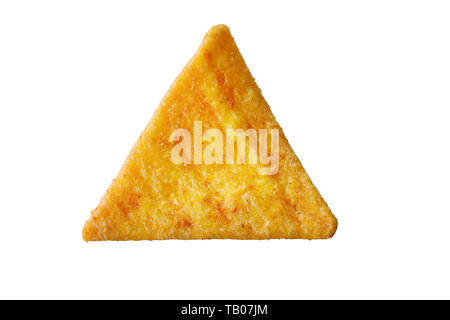 Top view of single nacho chip isolated on white Stock Photo - Alamy