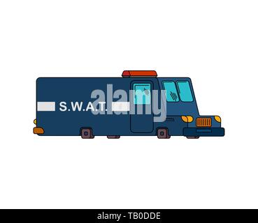 Vector illustration. Swat vehicle and police car realistic hi- detailed ...
