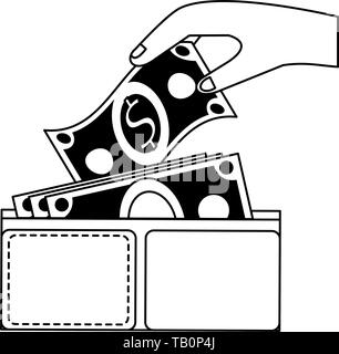 Hand grabbing money from wallet Stock Vector Image & Art - Alamy