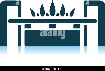 Gas burner icon. Shadow reflection design. Vector illustration Stock ...