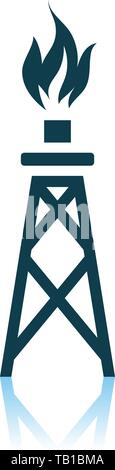 Gas Tower Icon. Shadow Reflection Design. Vector Illustration Stock ...