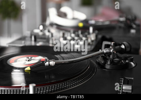 Modern DJ mixer, closeup Stock Photo - Alamy
