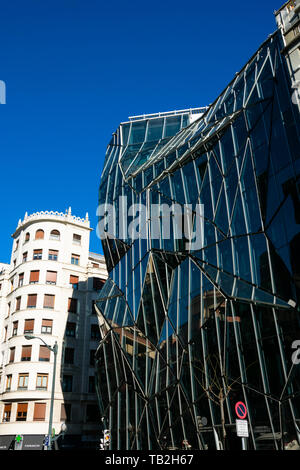 Bilbao, Spain. February 15, 2019. Iberdrola building taken from Moyua ...