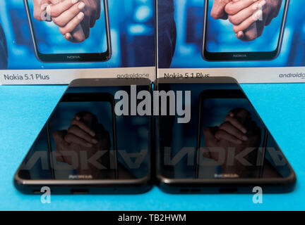 Cluj, Romania - May 13, 2019: Nokia smartphone made by Nokia ...