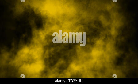 Abstract texture yellow smoke moves on a black background Stock Photo ...
