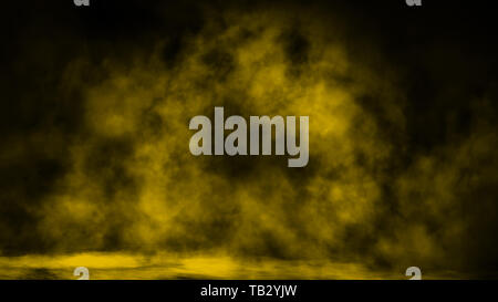 Abstract texture yellow smoke moves on a black background Stock Photo ...
