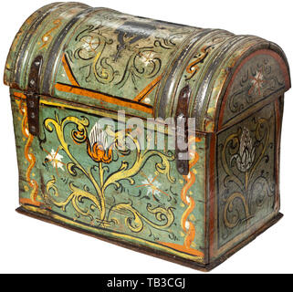 An Upper Swabian casket with a domed lid and bismuth painting, 17th ...