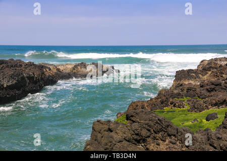 Cook's Chasm and Spouting Horn at Cape Perpetua in Oregon Stock Photo ...