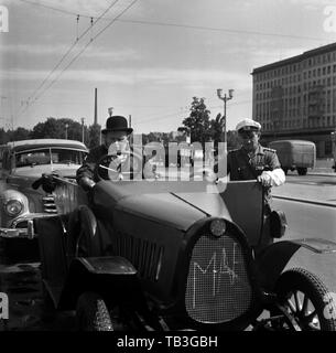 Berlin, GDR, a traffic police officer in the police directing traffic ...