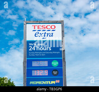 Tesco Extra entrance Stock Photo - Alamy