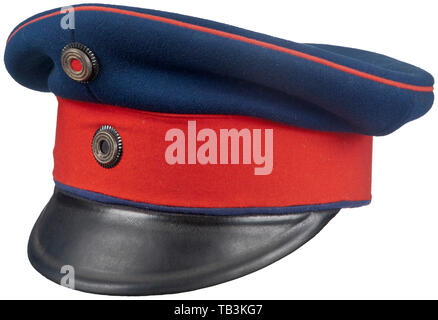 An Imperial German officer visor cap for Prussian Regiments, Dark blue ...