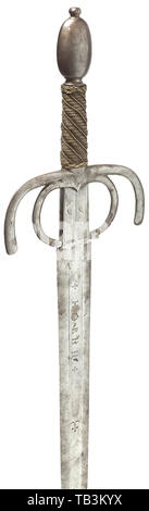 A crab claw-hilted sword, Solingen, circa 1620, Sturdy, double-edged ...