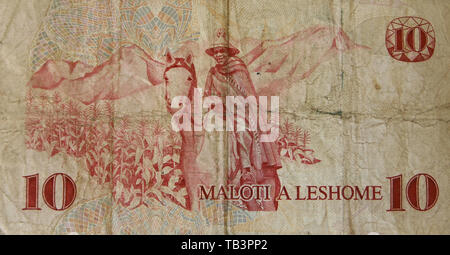 Currency, Lesotho, Banknote, Ten Maloti Stock Photo - Alamy