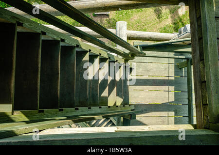 wooden fire watchtower construction details. forest tower Stock Photo ...