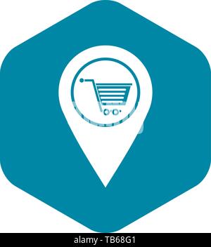 Geo tag with shopping cart symbol pattern seamless blue Stock Vector ...