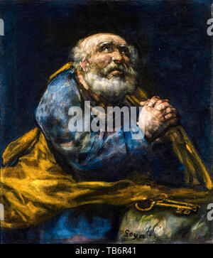 Saint Peter, portrait painting by Francisco Herrera the Elder, 1630 ...