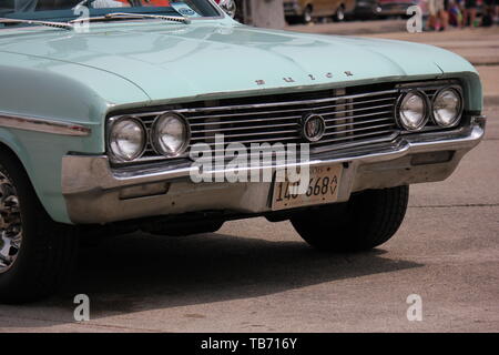 1960s mint green Buick Skylark convertible sedan muscle car rear in ...