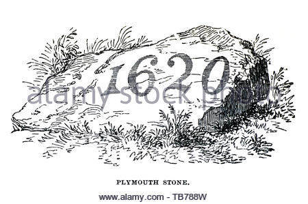 Landing of the Pilgrims at Plymouth Rock 1620 Stock Photo - Alamy