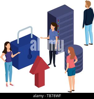 people with servers towers data center icon Stock Vector Image & Art ...