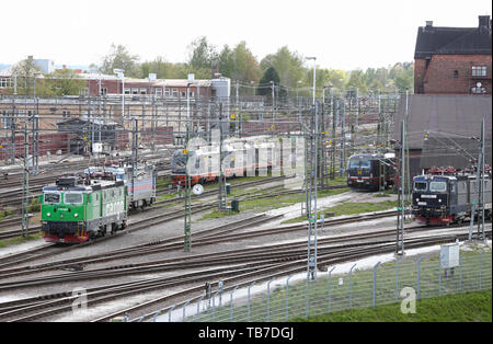 Railway tracks Hallsberg, Sweden Stock Photo - Alamy