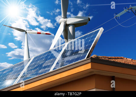 Building with wind turbines on roof, Portland, Oregon Stock Photo ...