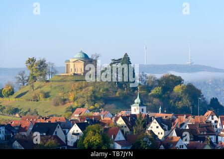 Townscape and Sepulchral Chapel, Stuttgart-Rotenberg, Baden-Württemberg ...