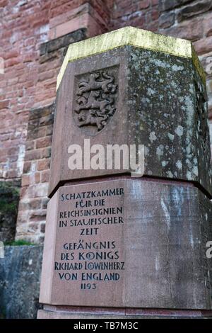 Trifels Castle in Germany, where Richard the Lionheart was imprisoned ...