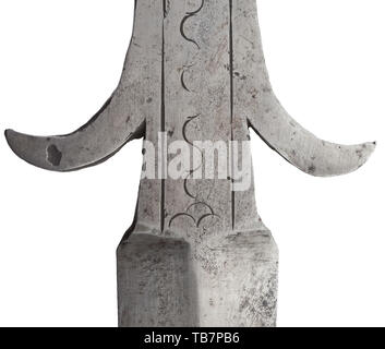 A German two-hand sword, circa 1580. Straight blade with long ricasso ...
