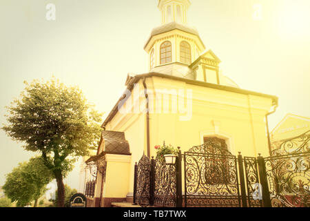 Interior of small Greek Orthodox Church on Crete Stock Photo - Alamy