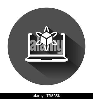 Computer simulation icon in flat style. Vr device vector illustration ...