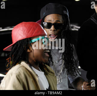Rapper Lil Chuckee on the set of his music video with Lil Wayne and ...