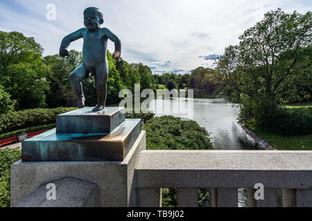 Bronze statue angry boy by Gustav Vigeland in Vigeland Park, Oslo ...
