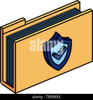 folder documents with shield and ok symbol Stock Vector Image & Art - Alamy