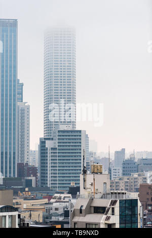 Tokyo Skyline View fog clouds mist. Photo taken in Japan Asia, Tokyo ...