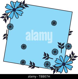 flowers badge decoration empty template vector illustration Stock ...