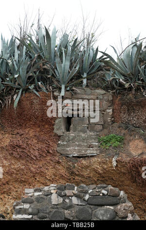 Abandoned and eroded military bunker on the northwestern shore of Lieyu ...