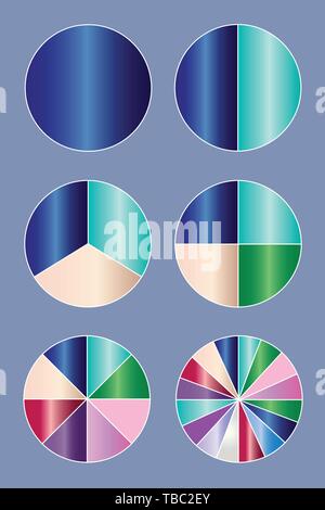 pie charts - diagrams for infographics - blue colors Stock Vector Image ...