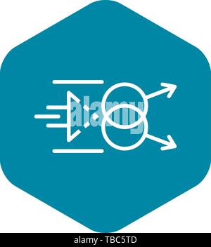 Atom distortion icon. Outline atom distortion vector icon color flat ...