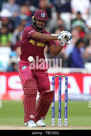 West Indies' Nicholas Pooran bats during the Cricket World Cup match ...