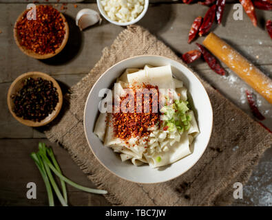 Shaanxi oil splash noodles Stock Photo - Alamy